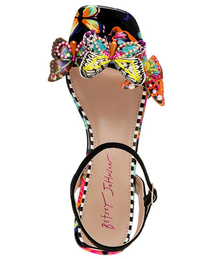 Betsey Johnson Women's Lotty Butterfly Block-Heel Sandals - Macy's