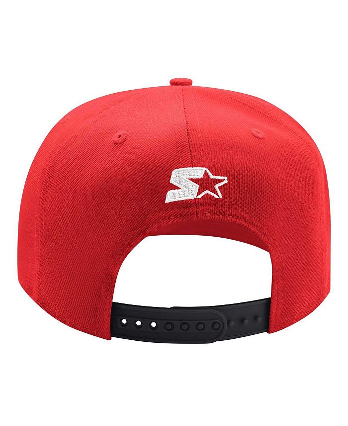 Starter Men's Red, Black Detroit Red Wings Arch Logo Two-Tone Snapback ...