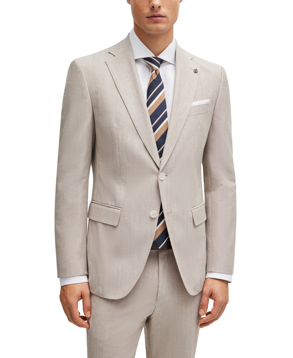 Click here for Boss by Hugo Boss Mens Micro-Patterned Slim-Fit Ja... prices
