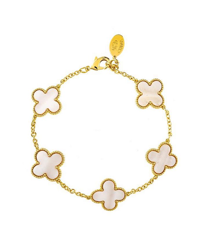 Rivka Friedman Mother of Pearl Clover Station Bracelet - Macy's
