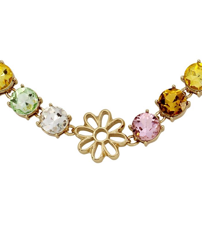 Betsey Johnson Faux Stone Daisy Gem Collar Necklace - Macy's