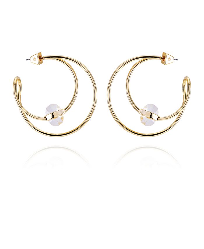 Vince Camuto Gold-Tone Spiral Open C Hoop Earrings - Macy's