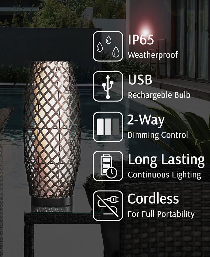 Lite Source Outdoor Cordless Baran Table Lamp - Macy's