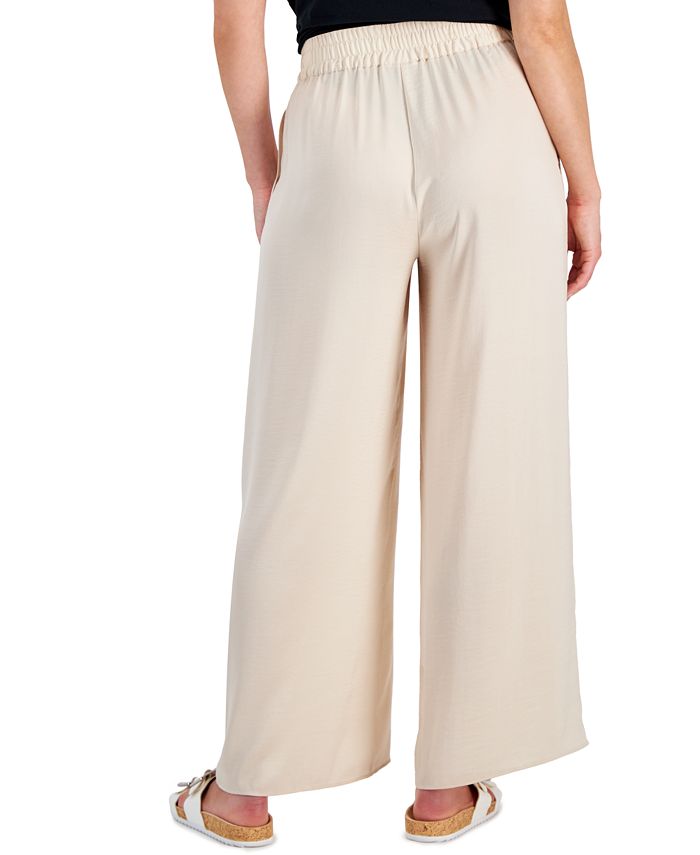 Bar III Petite Smocked-Waist Wide-Leg Pull-On Pants, Created for Macy's - Macy's