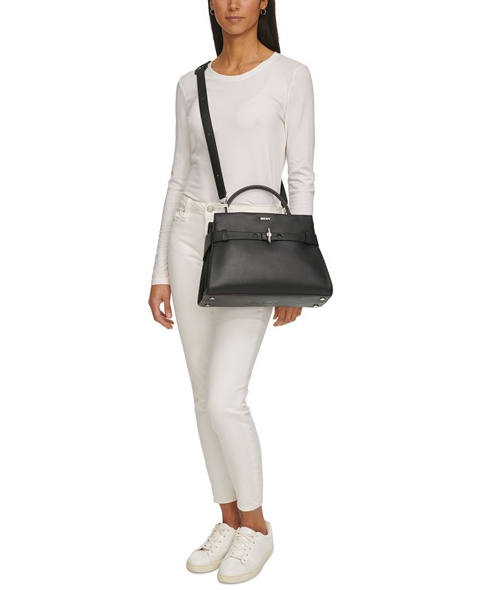 DKNY Bleeker Medium Leather Satchel - Macy's