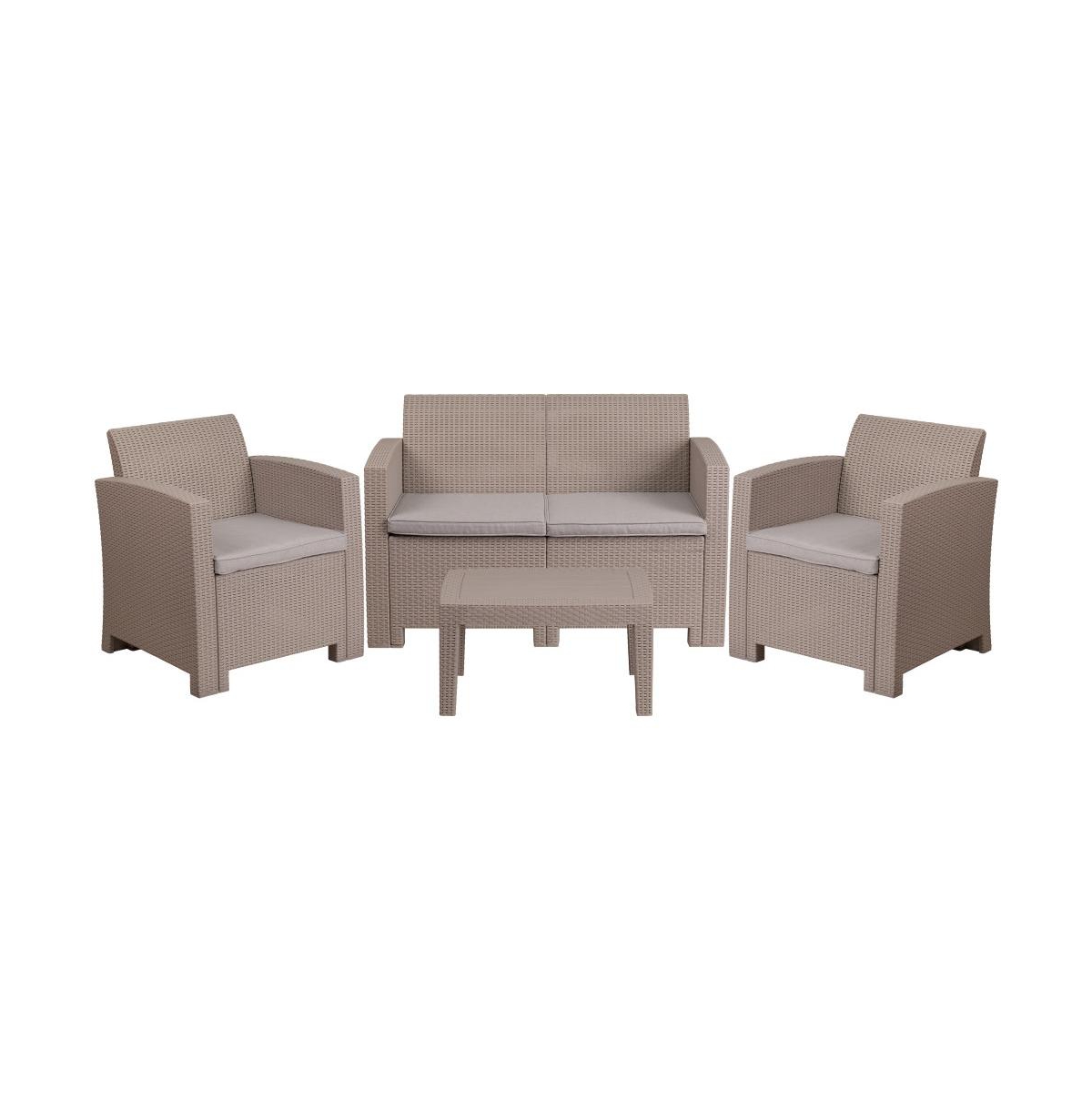 Click here for Ava 4 Piece Faux Rattan Patio Furniture Set With 2... prices
