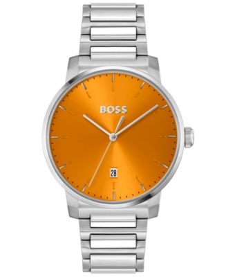 HUGO BOSS Men's Dean Quartz Basic Calendar Silver-Tone Stainless Steel ...