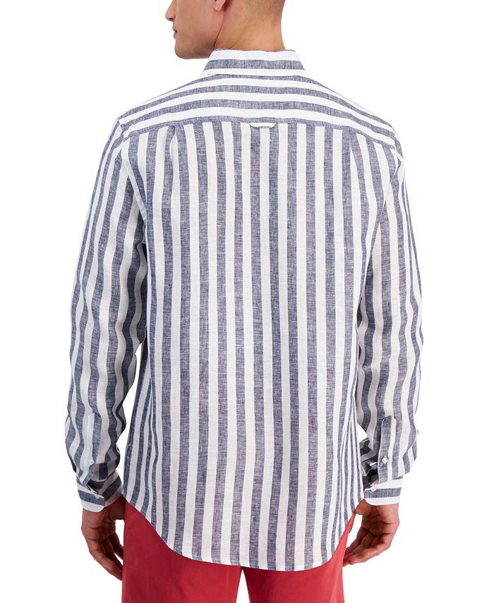 Club Room Mens Alba Stripe Long Sleeve Linen Shirt Created For Macys