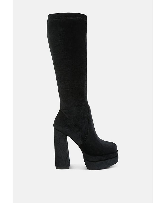 London Rag lazuli high block heel velvet boot - Macy's