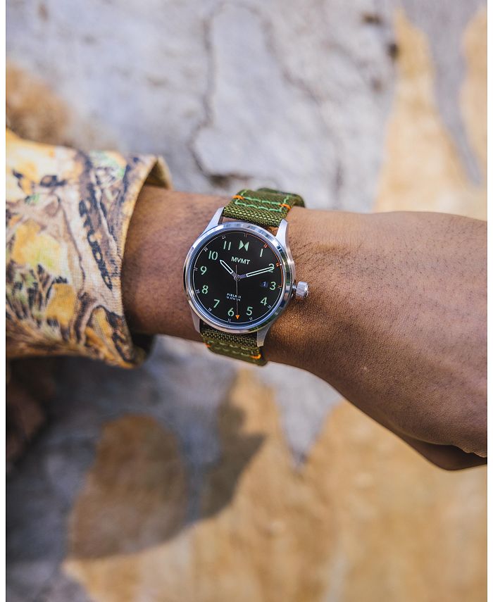 MVMT Field II Men's Green Nylon Watch 41mm - Macy's