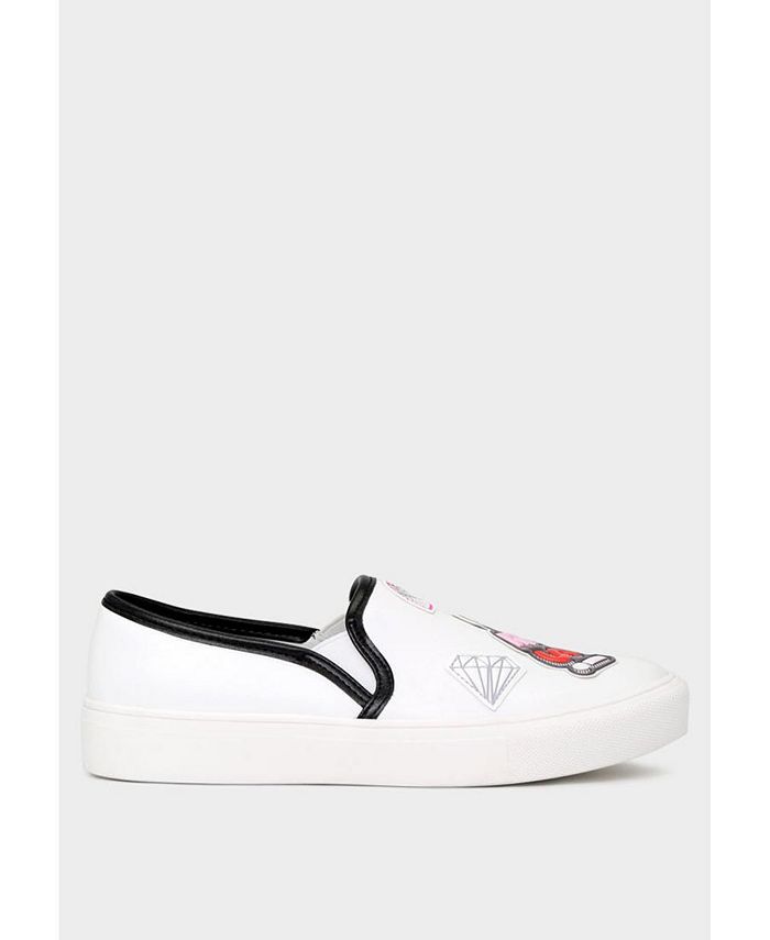 London Rag white slip on patchwork sneakers - Macy's