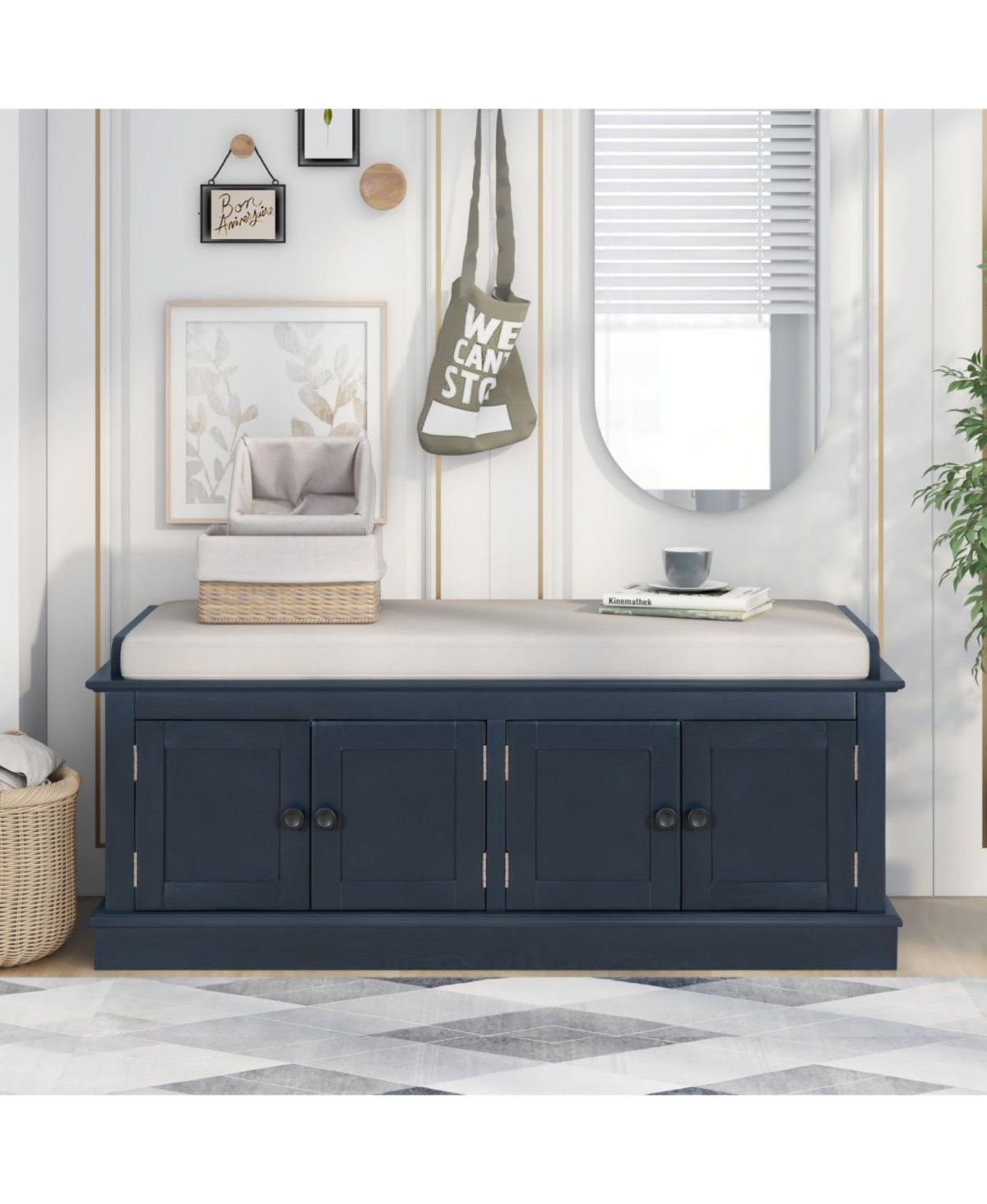 Click here for Storage Bench With 4 Doors And Adjustable Shelves... prices