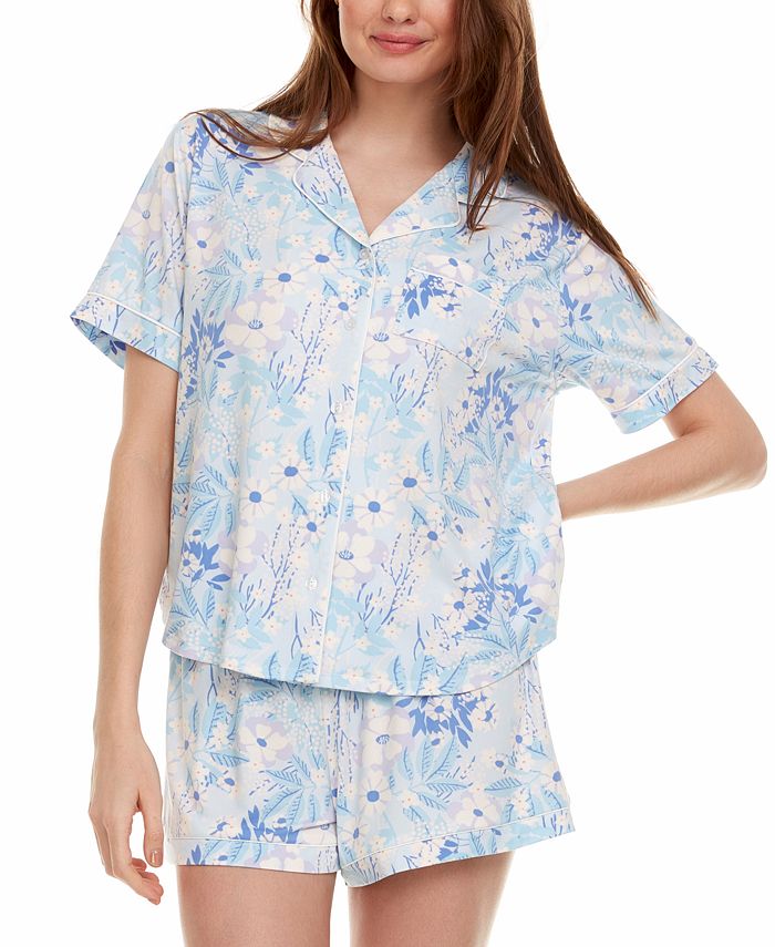 Flora by Flora Nikrooz Women's 2-Pc Gabriella Printed Shorty Pajamas ...