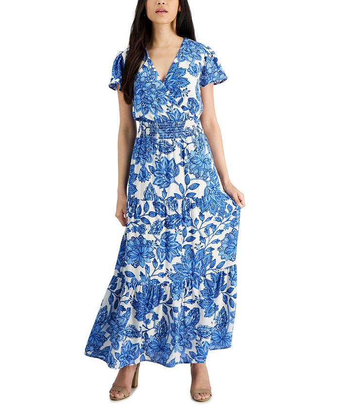 Tinsel Petite Print Short-Sleeve Maxi Dress - Macy's