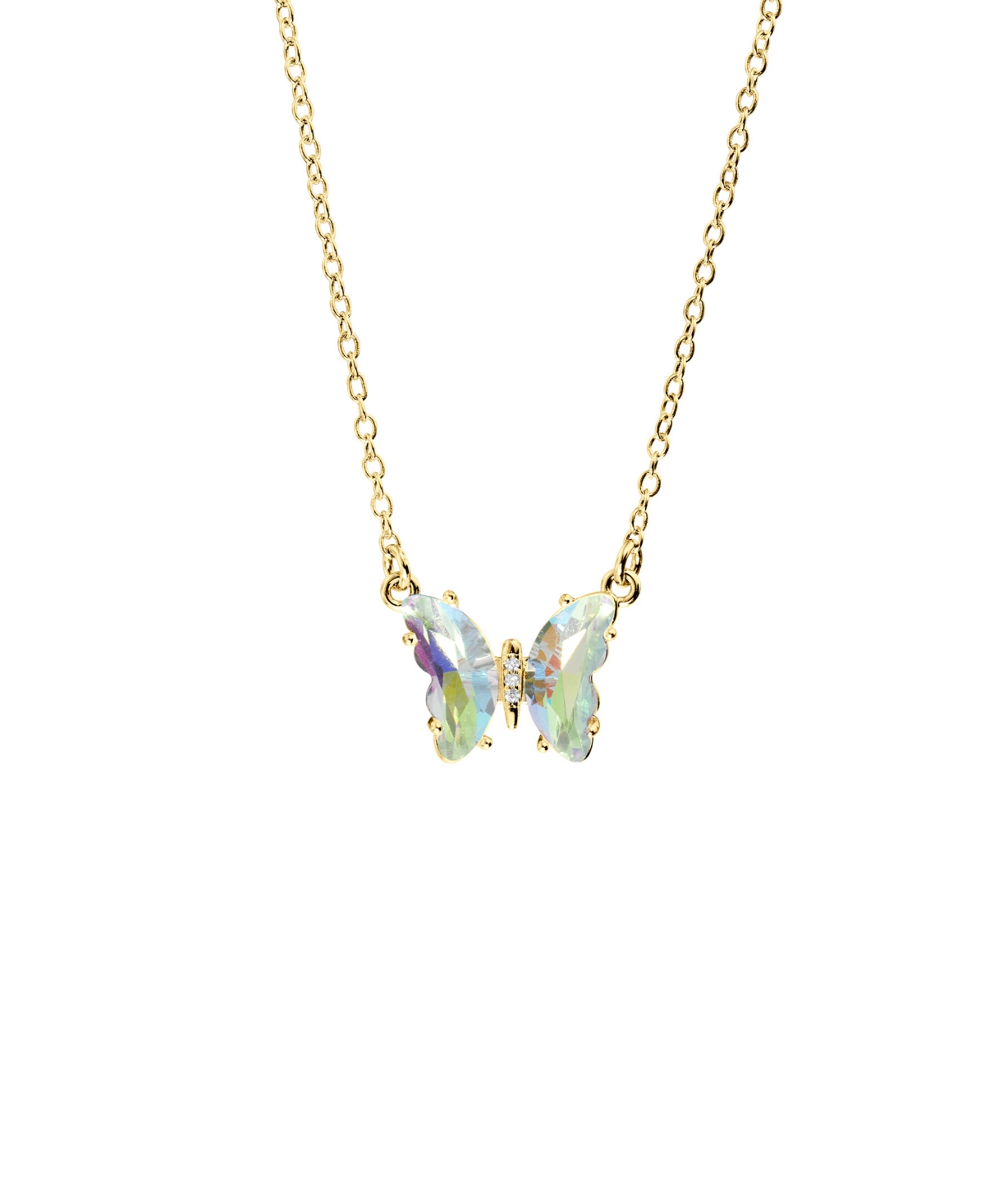Click here for Womens Crystal Butterfly Necklace - Aurora Boreali... prices