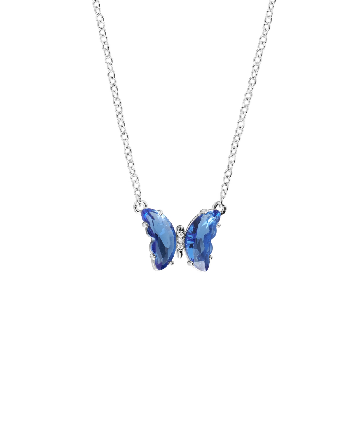 Click here for Womens Crystal Butterfly Necklace - Blue prices