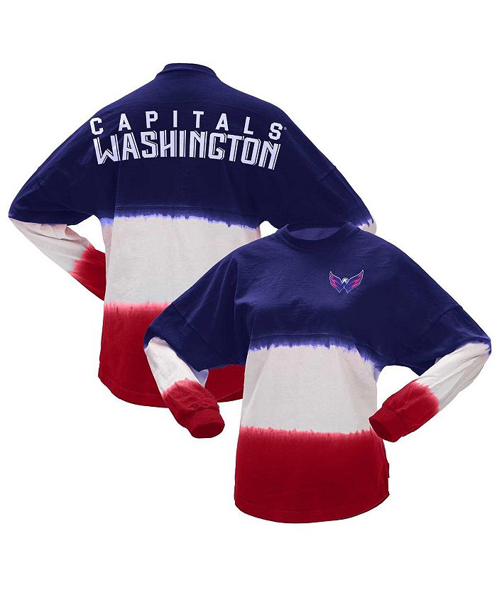 Spirit Jersey Women's Navy, Red Washington Capitals Ombre Long Sleeve T ...
