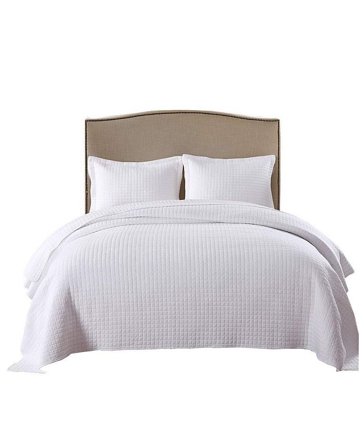 MarCielo 100% White Cotton Quilt Bedspread Set B33 - Queen - Macy's