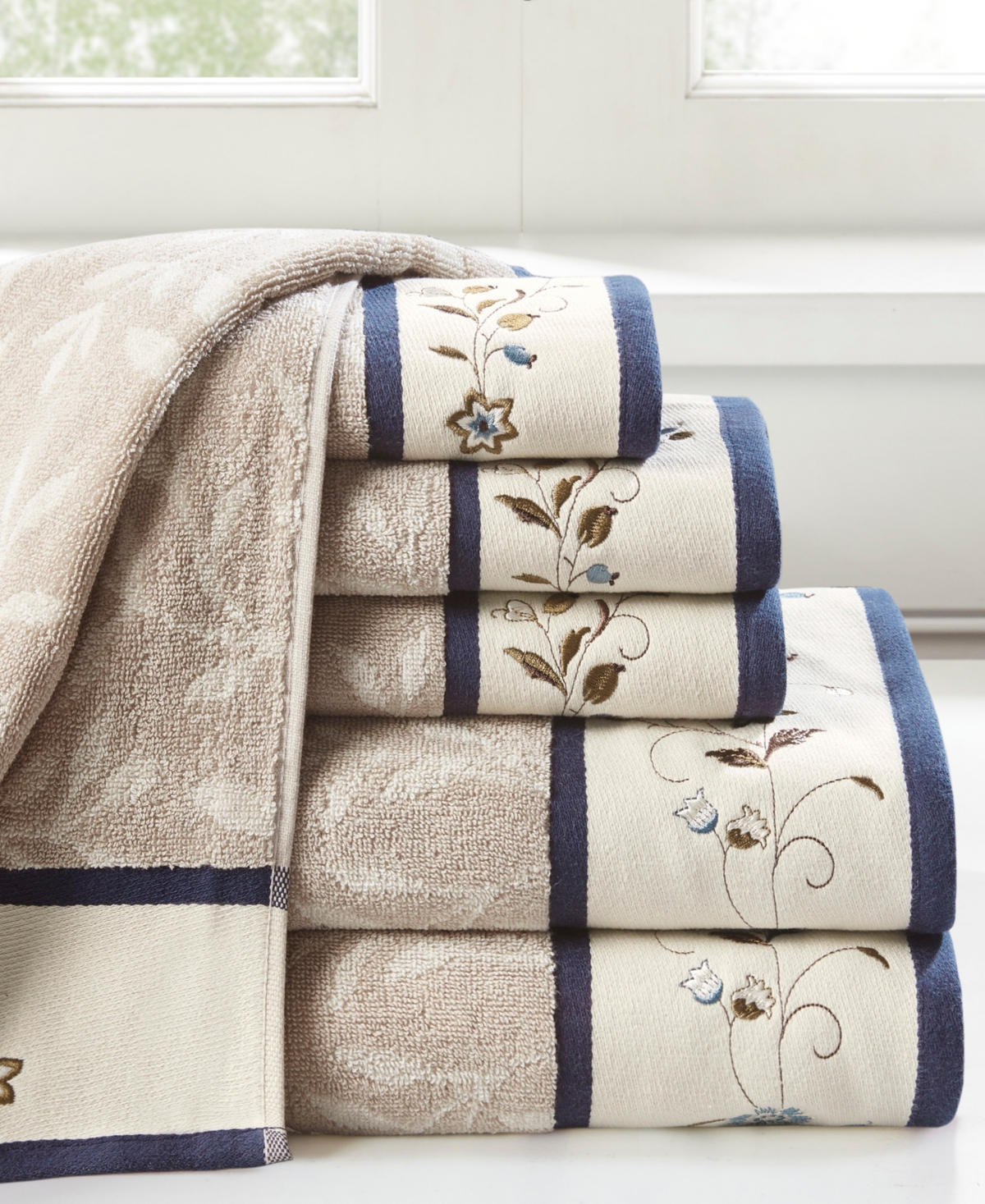 Click here for Madison Park Cotton 6-Pc. Embroidered Serene Jacqu... prices