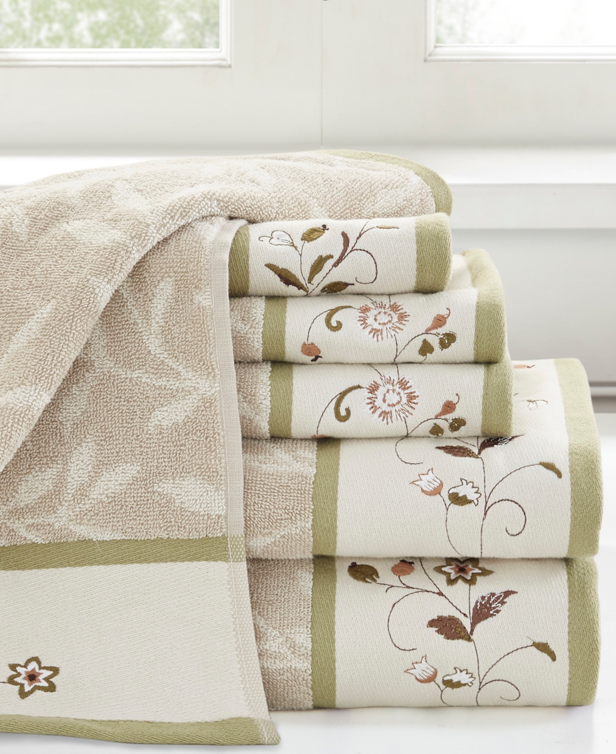Click here for Madison Park Cotton 6-Pc. Embroidered Serene Jacqu... prices