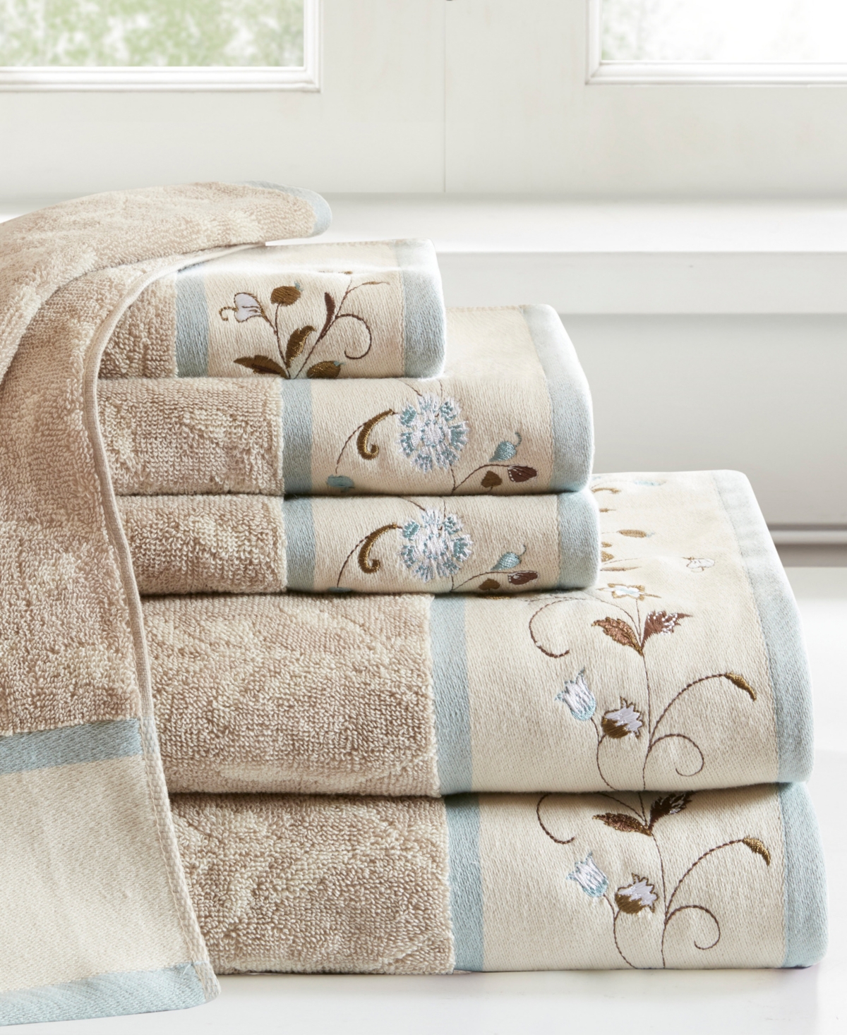 Click here for Madison Park Cotton 6-Pc. Embroidered Serene Jacqu... prices