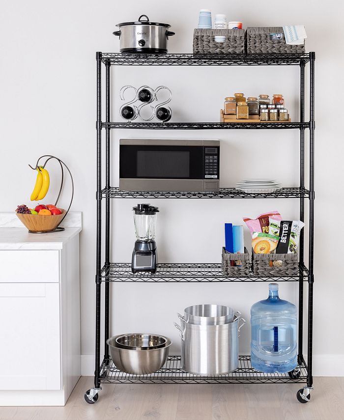 Seville Classics UltraDurable 5-Tier NSF Steel Wire Shelving, 48" W x ...