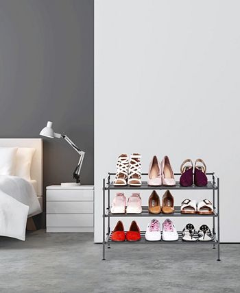 Seville Classics 3-Tier Stackable 9-Pair Resin Slat Shoe Rack - Macy's