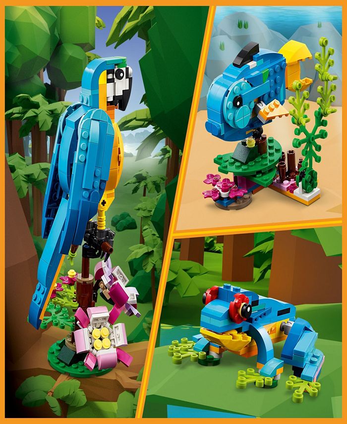 LEGO® Creator 31136 3-in-1 Exotic Parrot Toy Building Set - Macy's
