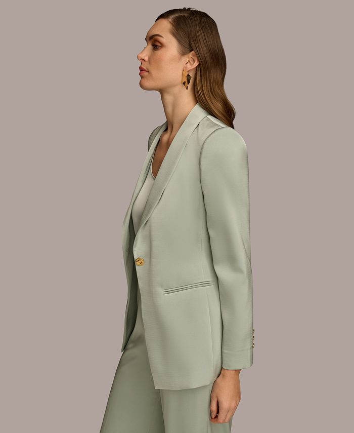 Donna Karan New York Donna Karan Women's One-Button Satin Jacket - Macy's