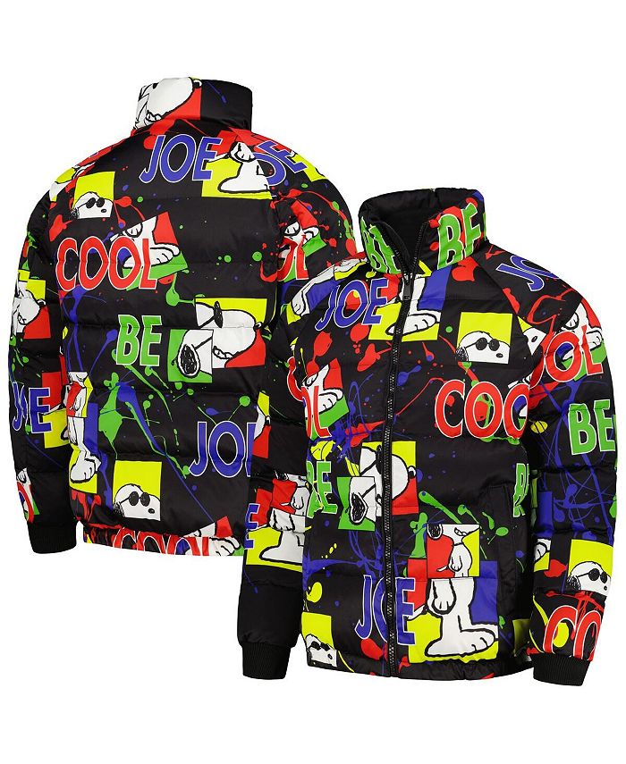 Freeze Max Men's Black Peanuts Joe Cool Raglan Full-Zip Puffer Jacket ...