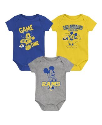 Baby Boys and Girls Royal, Gold, Gray Los Angeles Rams Three-Piece ...