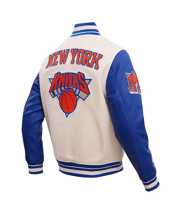 Pro Standard Men's Cream New York Knicks Retro Classic Varsity Full-Zip ...