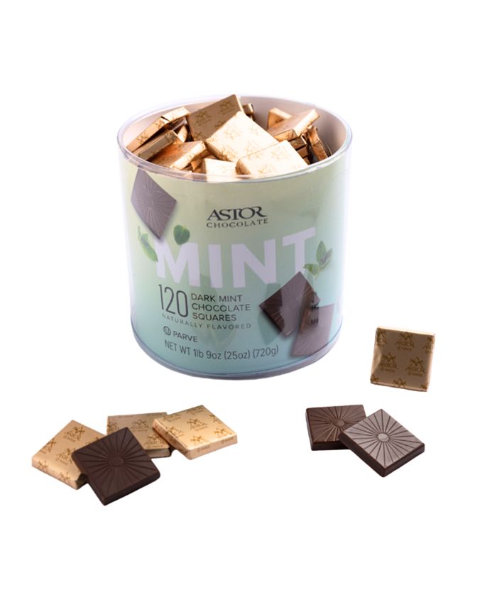 Astor Chocolate Petite Dark Mint Chocolate Squares Tub, 120 Pieces - Macy's