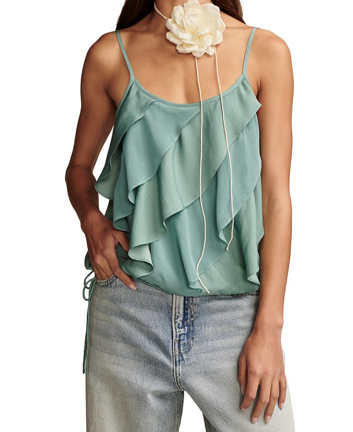 Lucky Brand Women's Festival Asymmetrical Ruffle Cami - Macy's