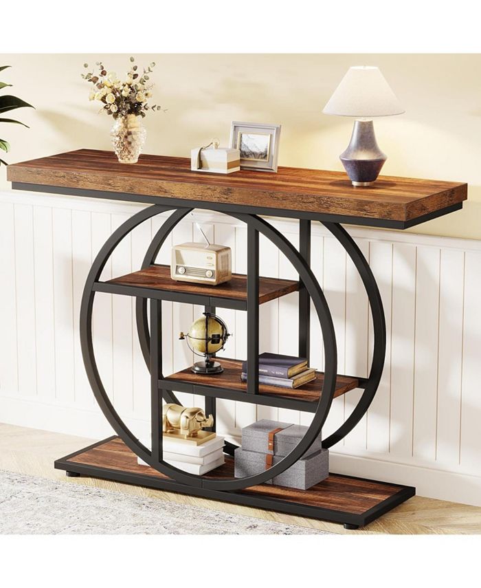 Tribesigns 41.3" Console Table, Industrial 4-Tier Sofa Table Entryway ...