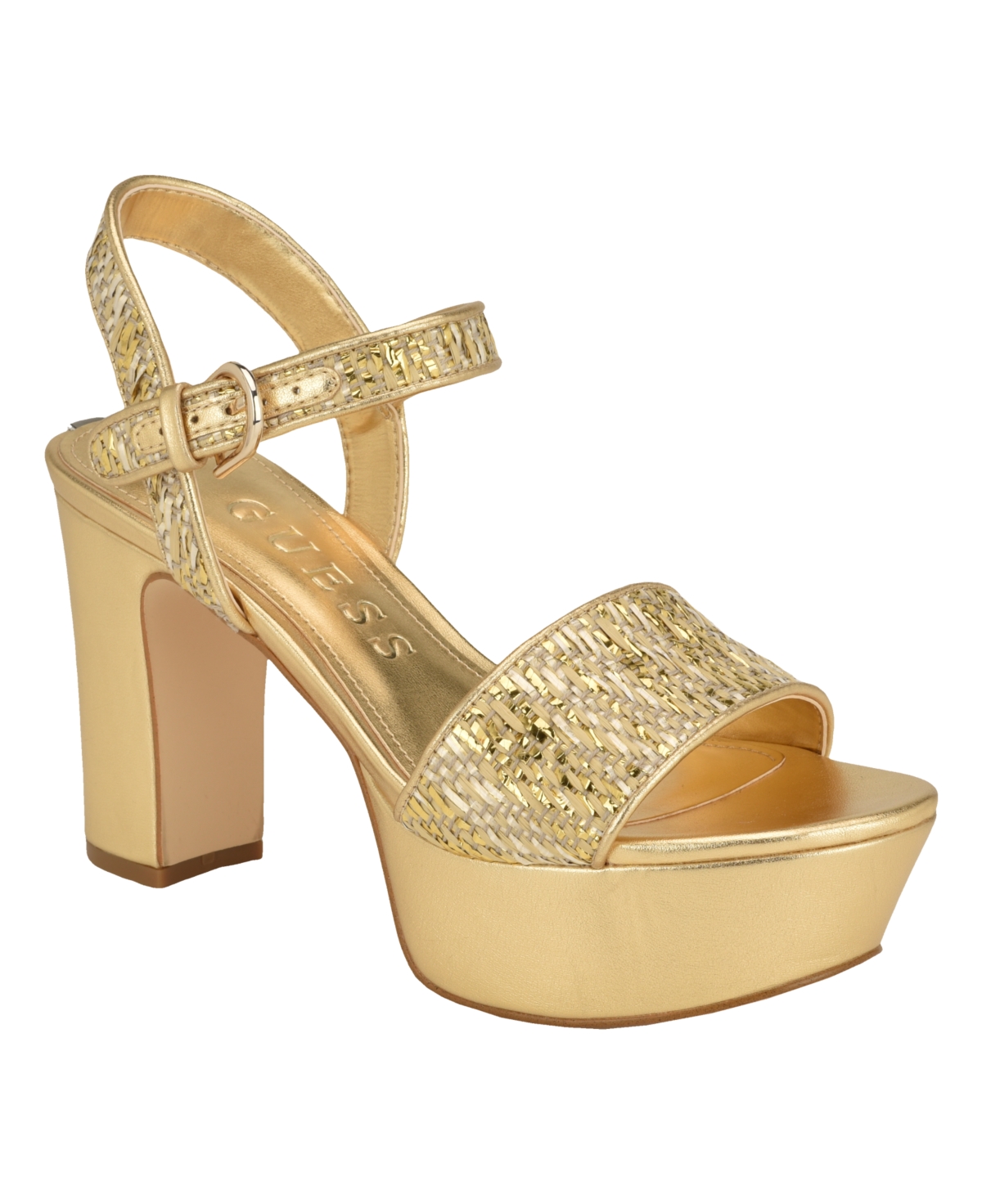 Click here for Guess Womens Haldemiy Two Band Ankle Strap Platfor... prices
