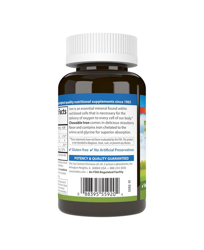 Carlson Labs Carlson - Chewable Iron, 30 mg, Superior Absorption, Blood ...