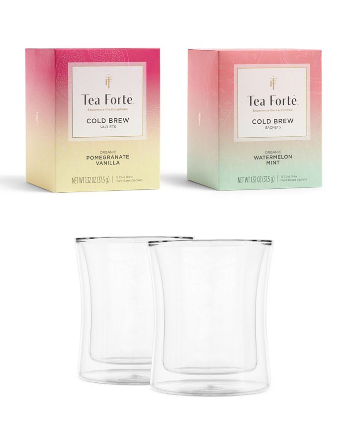 Tea Forte Cold Brew Duo and Poom Cup Tea Bundle, 4 Piece - Macy's