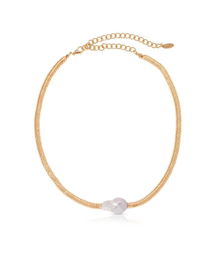 ETTIKA Liquid 18K Gold-Plated and Cultured Freshwater Pearl Choker - Macy's