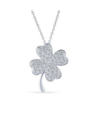 Bling Jewelry Irish Shamrock Lucky Charm Pave CZ Four Leaf Clover ...