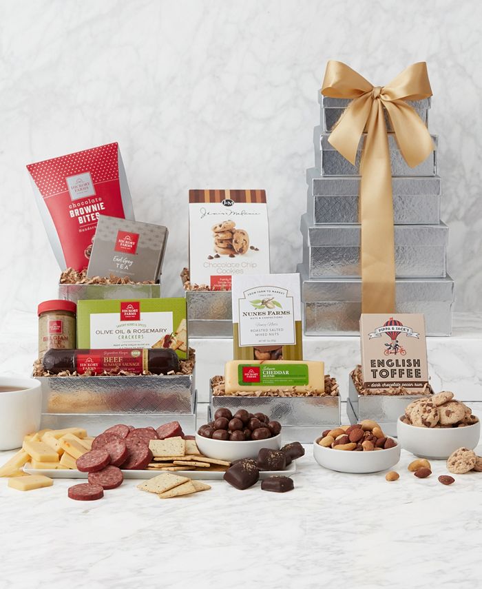 Hickory Farms Shimmering Silver Gift Tower, 9 Piece - Macy's