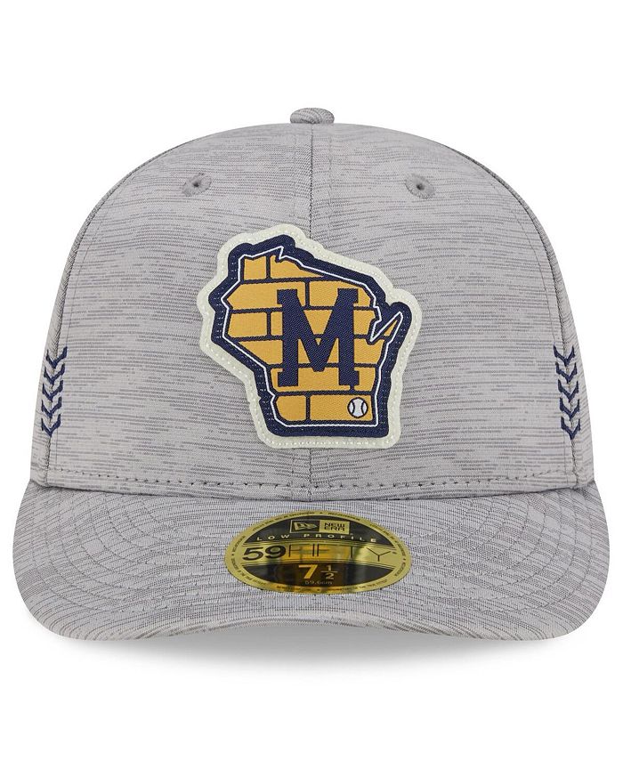 New Era Men's Gray Milwaukee Brewers 2024 Clubhouse Low Profile 59FIFTY ...