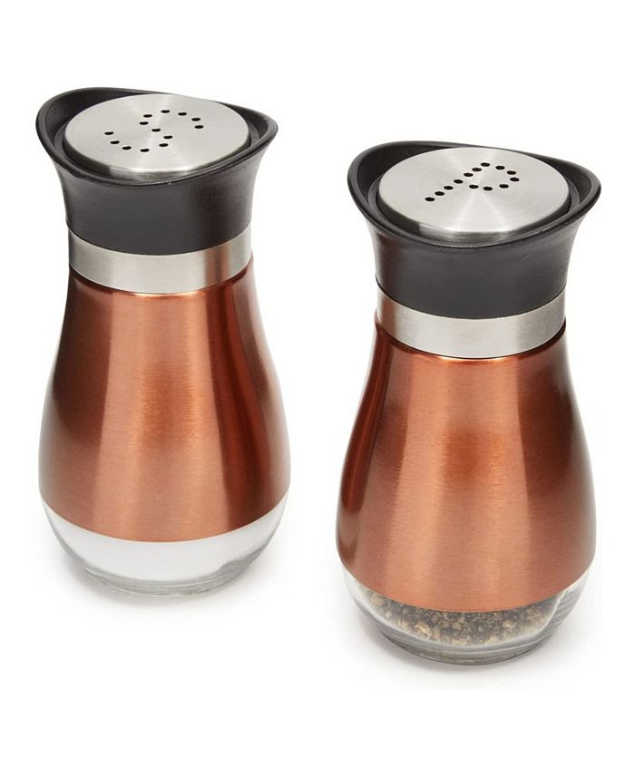 Circleware Cafe Contempo Copper and Glass 2 Pc Salt and Pepper - Macy's