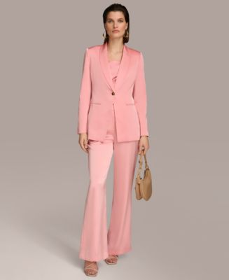Donna Karan Women's Satin One Button Jacket & Pant - Macy's