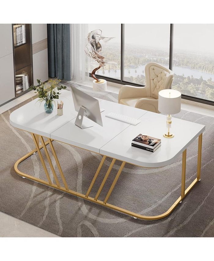 Tribesigns Large Square Dining Table for 8-10 People, Wooden Kitchen ...