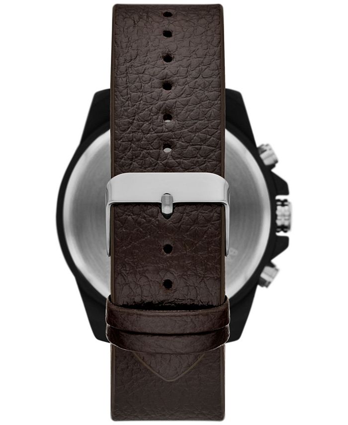 Folio Men's Three Hand Brown Polyurethane Watch 48mm Gift Set - Macy's