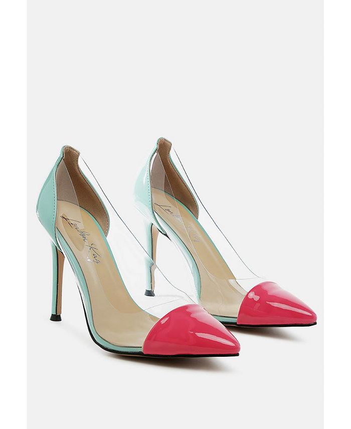 London Rag Candace clear patent faux leather detail pumps - Macy's