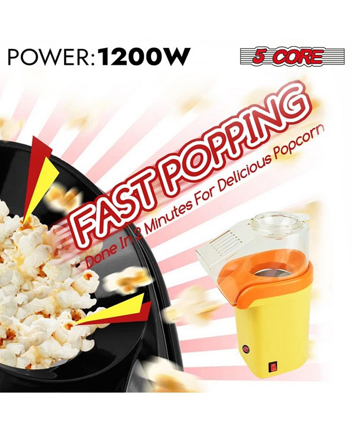5 Core Popcorn Machine 16 Cup Capacity Hot Air Popper Mini Portable ...