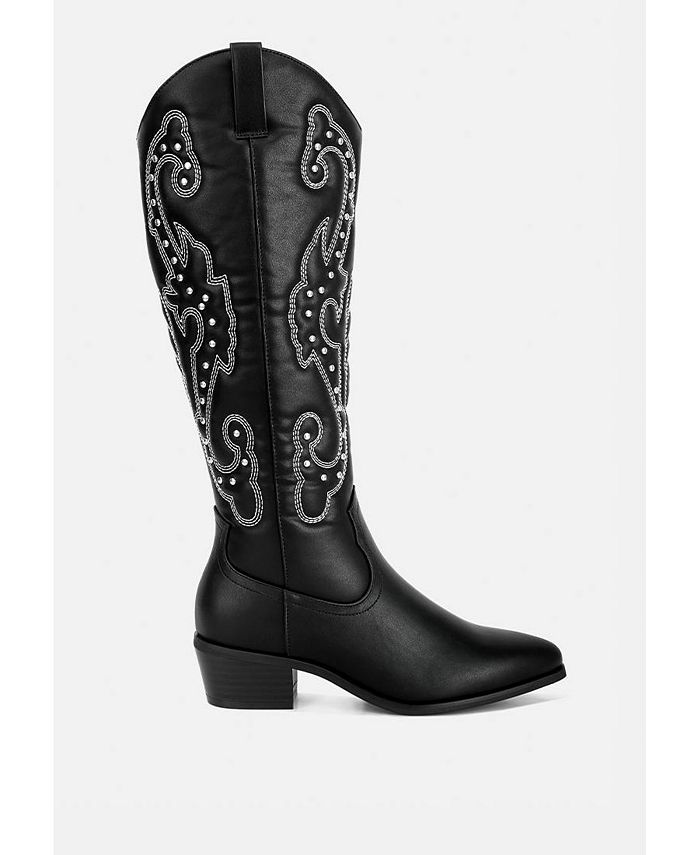 London Rag reyes patchwork studded cowboy boots - Macy's