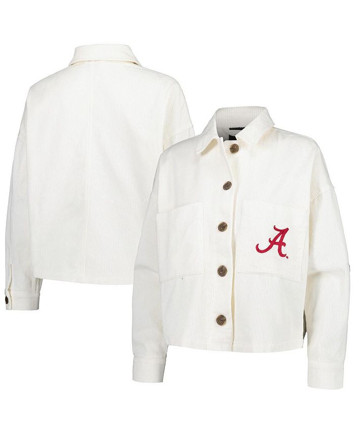 Hype And Vice Women's White Alabama Crimson Tide Corduroy Button-Up ...